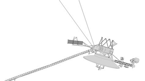 voyager space probe technical lines drawing space 23981707 stock