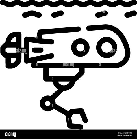 Underwater Robot Line Icon Vector Illustration Stock Vector Image And Art
