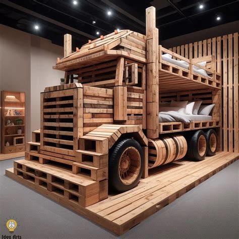 Truck Inspired Pallet Bunk Bed Step By Step Guide Idea Arts