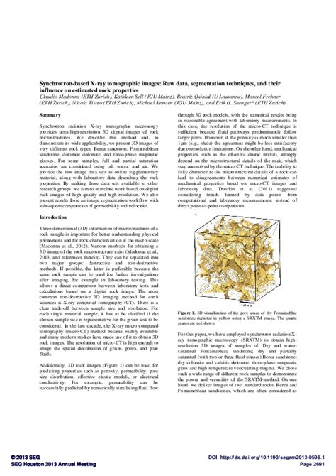 Pdf Synchrotron Based X Ray Tomographic Images Raw Data Segmentation Techniques And Their