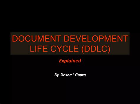 Document Development Life Cycle Ddlc Pptx