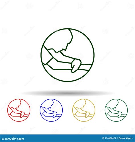 Muslim Man Prayer Salah Multi Color Icon Simple Thin Line Outline Vector Of Prayer Icons For