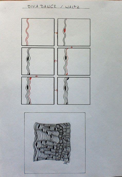 Zentangle Pattern Diva Dance Walz By Lena