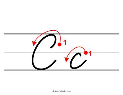 How To Write Cursive C With Arrows Free Printable PDF Alien Babeer