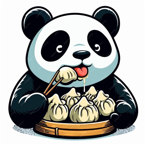 색 배경의 터 일러스트에 고립된 귀여운 판다 만화 프리미엄 Ai 생성 벡터