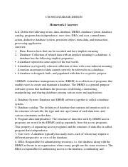 CS6360 DB Design HW 1 Pdf CS6360 DATABASE DESIG Homework 1 Answer 1 1 De Ne The Following