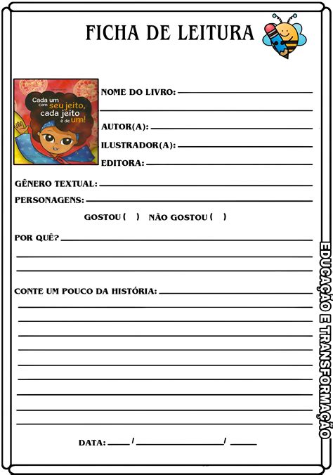 Blog Educação e Transformação Caderno de Atividades Cada um seu