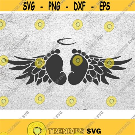 Angel Wings Baby Feet Svg Baby Loss Memorial Svg Baby Footprints Baby