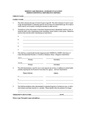 Fillable Online Dhs Sd Summary Evaluation Form Dhs Sd Fax Email Print PdfFiller