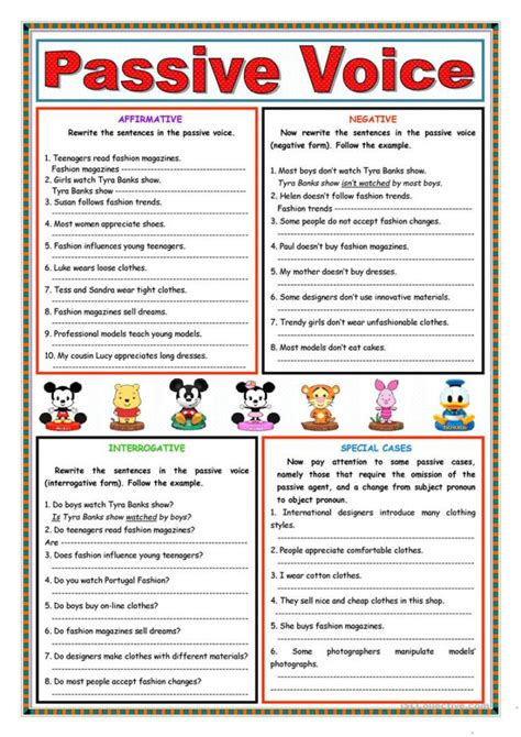 Passive Voice Present Simple English Esl Worksheets Db Excel