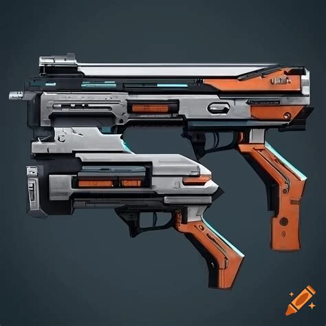 Concept Art Of Sci Fi Rifle Side View Angular Design Realistic Hd