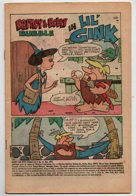 Barney And Betty Rubble 13 Vintage 1975 Charlton Comics Flintstones £8 02 Picclick Uk