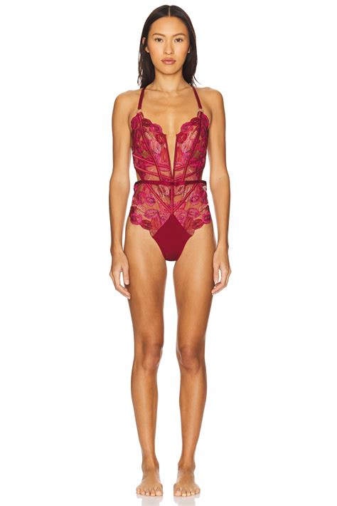 Thistle And Spire Eye Candy Bodysuit In Ruby Revolve