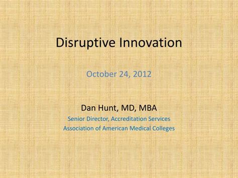 Ppt Disruptive Innovation October 24 2012 Powerpoint Presentation