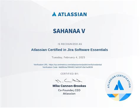 Excited To Announce That I Have Successfully Completed The Atlassian