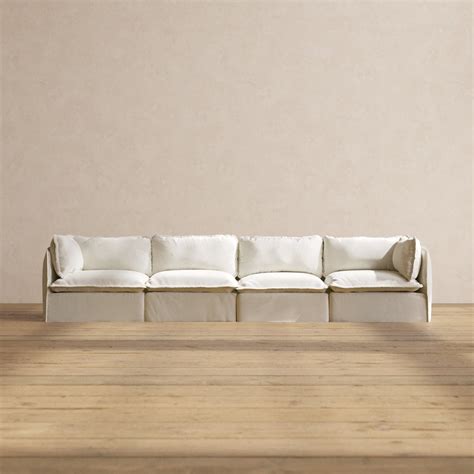 Modular Performance 4 Seater U Sectional In Eggshell Relaxed Blend
