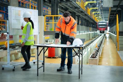 Premium Photo Male And Female Engineers Work Together In An Electric Repair Station