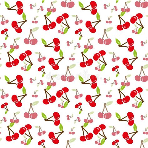 Cute Cherry Seamless Pattern Good For Textile Wrapping Wallpapers Etc Stock Vector