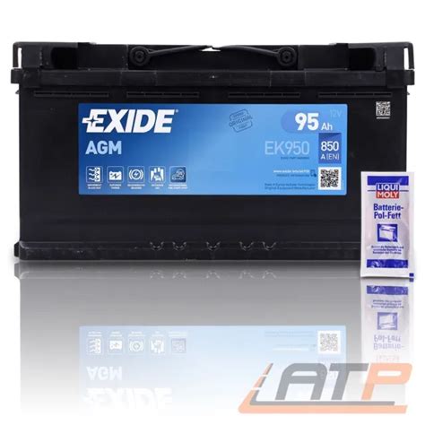 EXIDE AUTOBATTERIE 12V 95Ah STARTERBATTERIE 850A INKL LIQUI MOLY