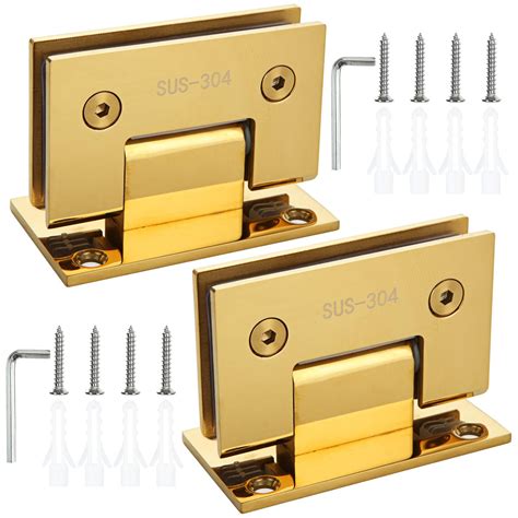 Shuess 2 Pack 90 Degree Glass Door Hinges Frameless Heavy Duty