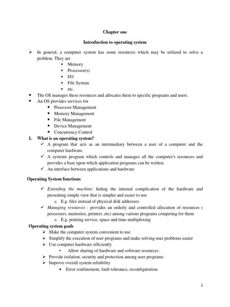 Os Chapter One Pdf Operating System Programming