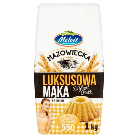 Melvit Mazowiecka Mąka luksusowa pszenna typ kg kalorie kJ i wartości odżywcze