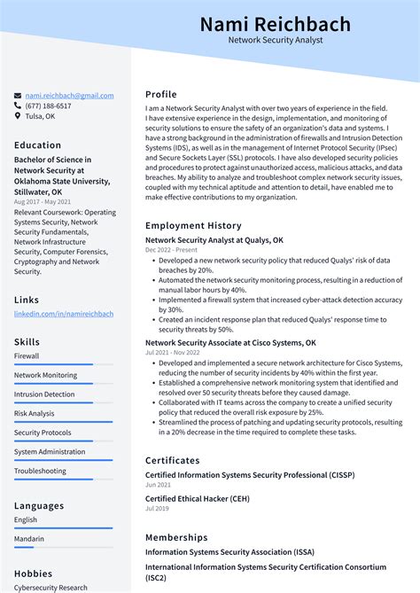 Apple Network Security Analyst Resume Examples Resumecat