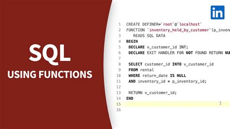 sql tutorial using functions youtube