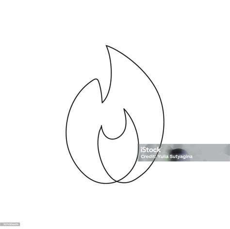 화재 연속 단일 아트 라인 드로잉 불꽃 모양 모닥불 가스 아이콘 벡터 그림 가연성에 대한 스톡 벡터 아트 및 기타 이미지 가연성 검은색 격언 Istock