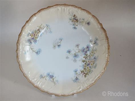 Antique Limoges Blush Cornflower Porcelain Plate By G D And Cie Limoges