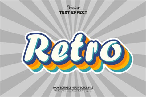 Retro Text Effect Editable Color Text S Graphic by Burcu Gül Kasaplar Creative Fabrica