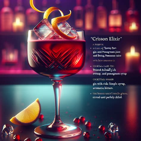 Crimson Elixir Mesmerizing Gin Cocktail With Interesting Bitters And