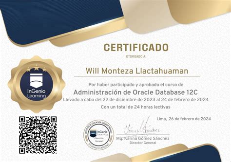 Administración De Oracle Database 12c De Ingenio Learning Will Monteza