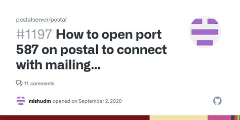 How To Open Port 587 On Postal To Connect With Mailing Application
