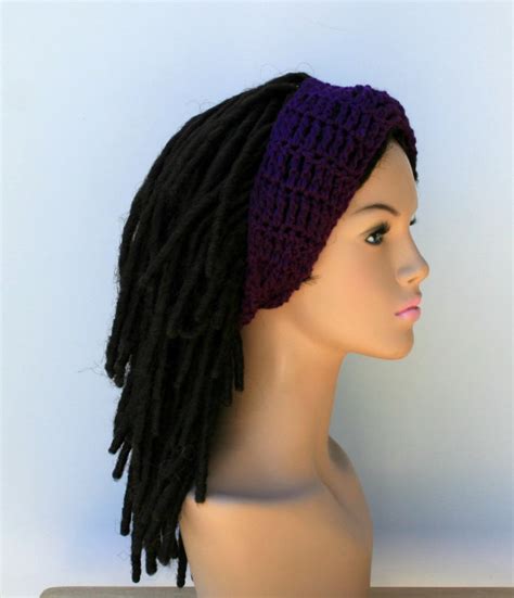 Dark Orchid Purple Dread Headband Dreadband Head Hair Band Wrap Scarf