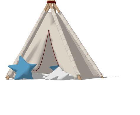 灰色现代儿童帐篷 Su模型器材设备土木在线