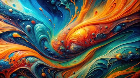 Abstract Swirling Color Explosion A Vivid Dynamic Composition Of Intertwined Hues And Textured