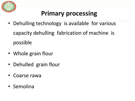 Cereals And Millet Processing Ppt