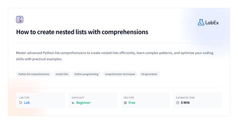 How To Create Nested Lists With Comprehensions Labex