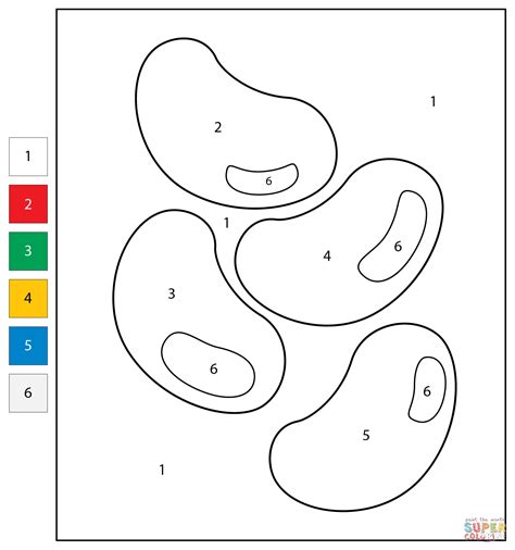 Color By Number Jelly Beans Coloring Page Free Printable Coloring Pages
