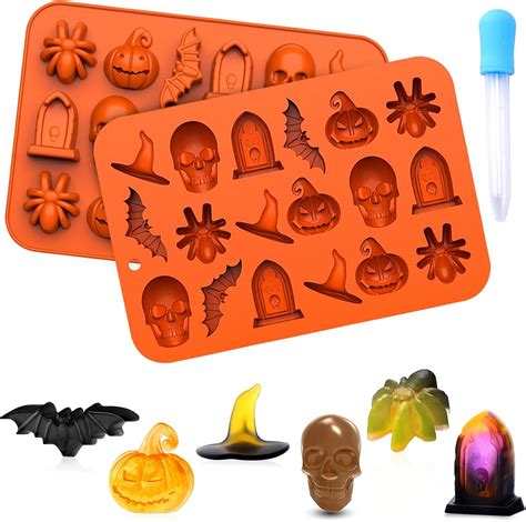 Aiersa Moldes De Gomitas De Caramelo De Halloween 2 Piezas De Molde De