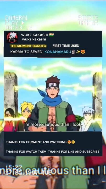 The Moment When Boruto First Time Used Karma To Seved Konahamaru