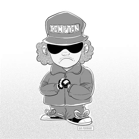 Eazy E Black And White Drawing