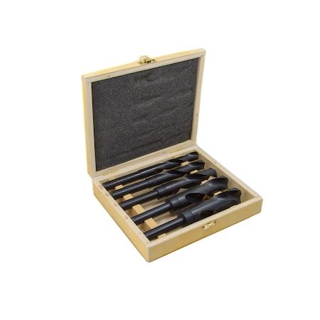 Drill America 5 Piece Hss Black Oxide Reduced Shank Hss Drill Bit Set