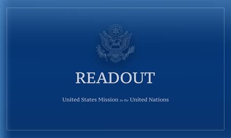 Readout Of Ambassador Linda Thomas Greenfields Meeting With Young