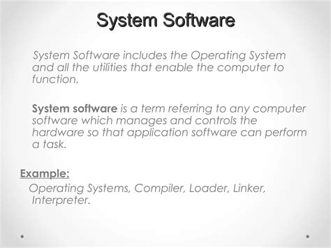 System Software Vsapplication Software Ppt