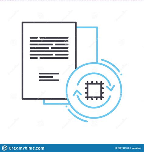 Data Processing System Line Icon Outline Symbol Vector Illustration Concept Sign Stock Vector