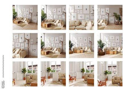 LENIS ROOM Natural Frame Mockup Set Bulk Product Mockup Generator