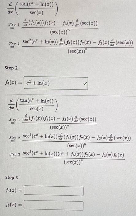 Solved Dxd Sec X Tan Ex Ln X Step Chegg Com