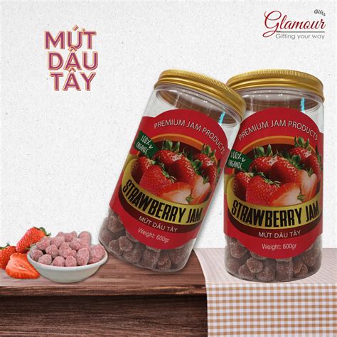 Mứt Dâu Tây 600gr Mứt Tết Thơm Ngon